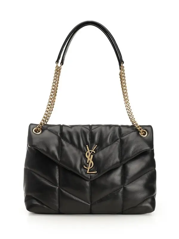 Saint Laurent Loulou Puffer Medium Bag - Black