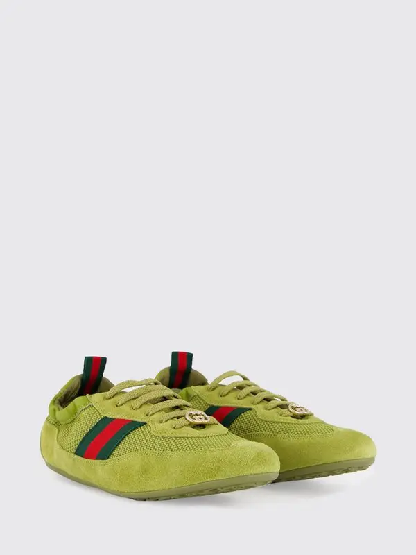 Gucci Shift Suede And Mesh Sneakers
