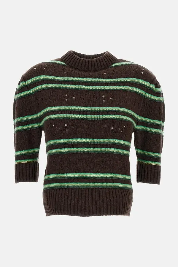 Marni Cashmere Short-sleeve Striped Sweater - Multicolor