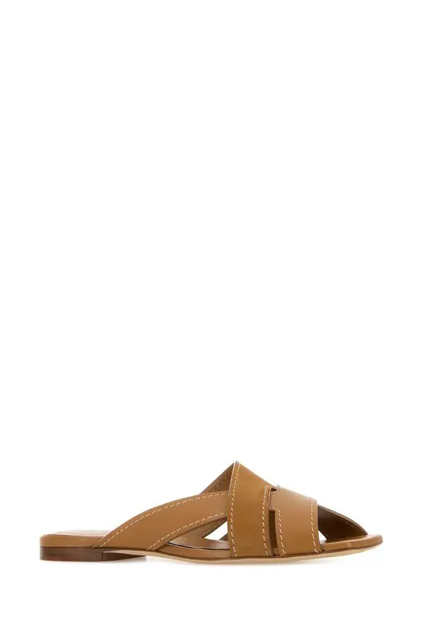 TOD'S Biscuit Suede And Leather Slippers