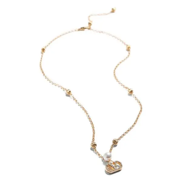Valentino Garavani Crystal And Pearl Pendant Necklace