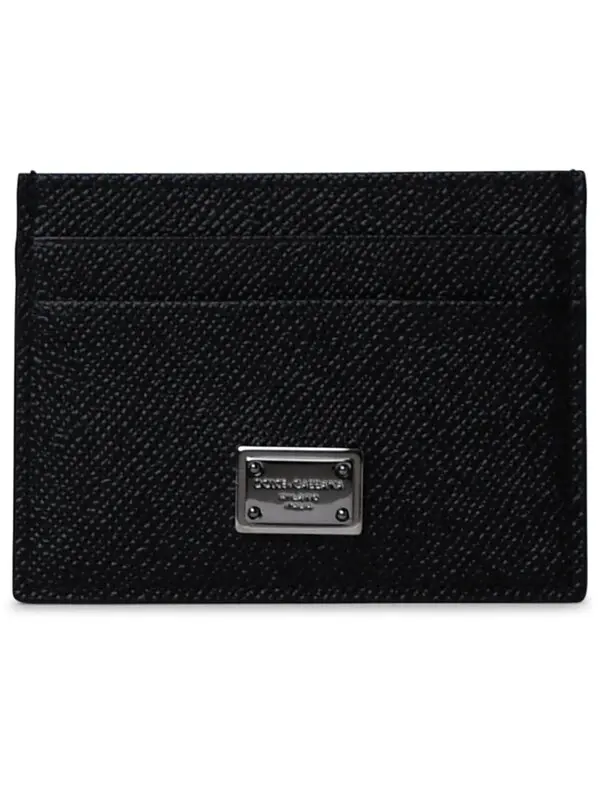 Dolce & Gabbana Leather Dauphine Card Holder - Black