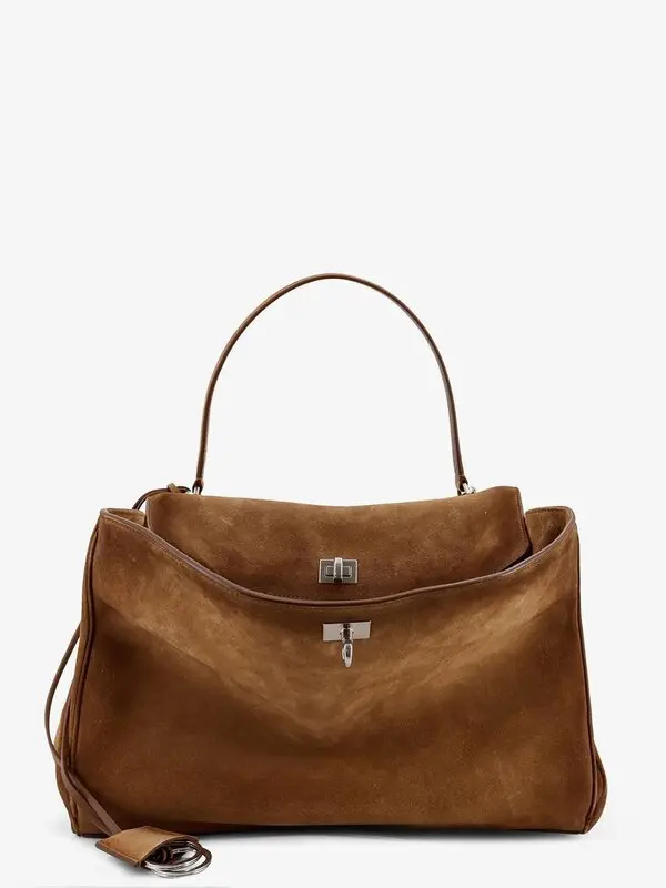 Balenciaga Rodeo Medium Suede Shoulder Bag - Brown