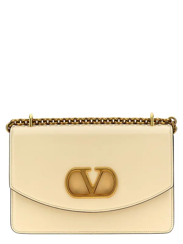 Valentino Garavani Vain Leather Shoulder Bag - White