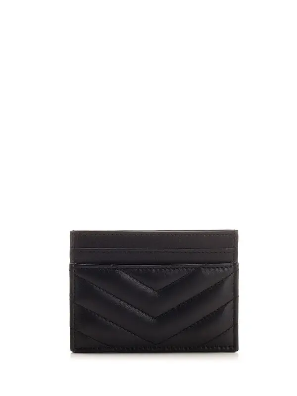 Saint Laurent Monogram Card Case - Black