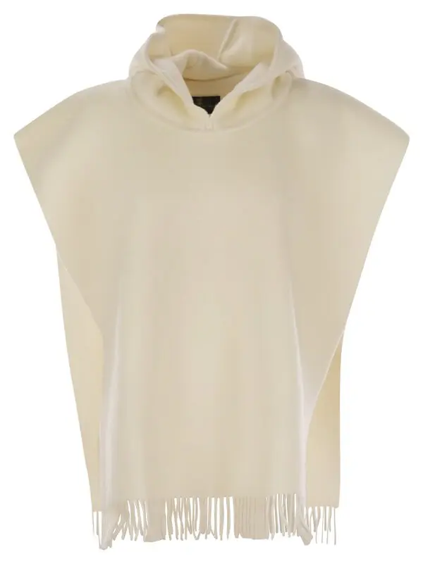Brunello Cucinelli Double Knit Poncho - Cream
