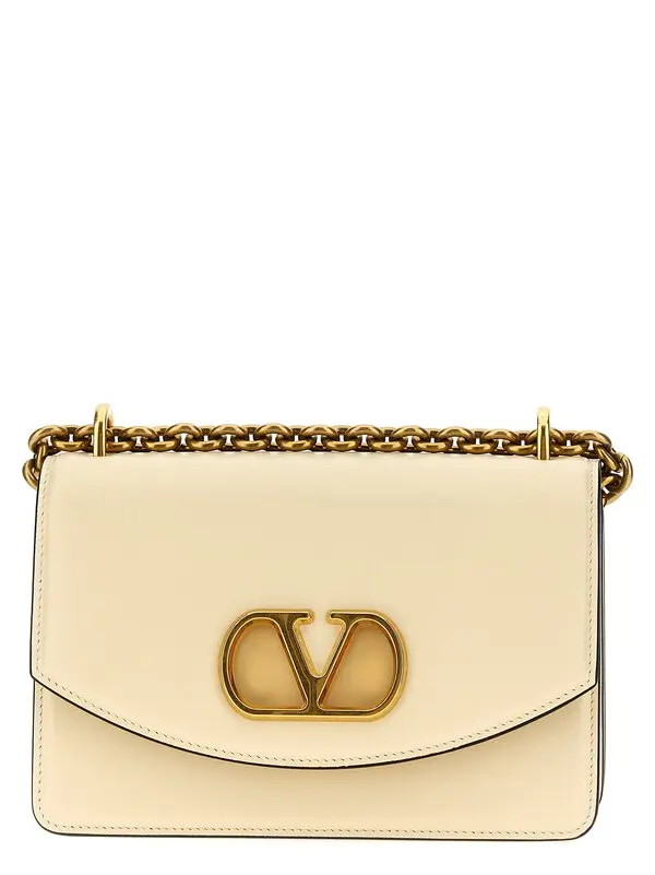 Valentino Garavani Vain Leather Shoulder Bag - White