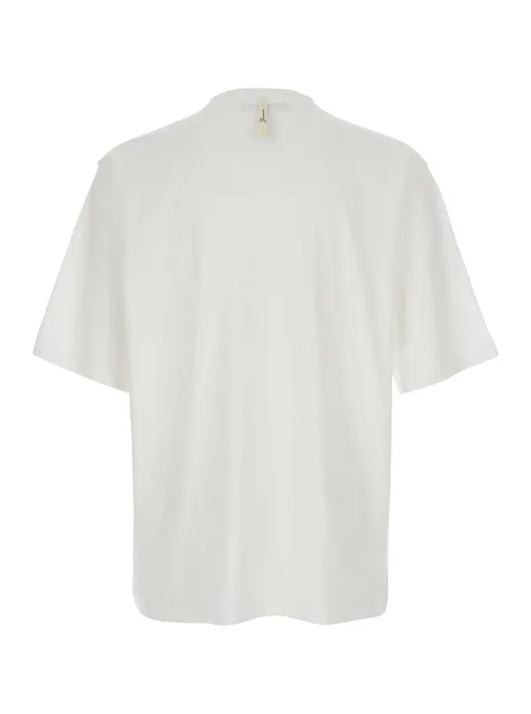 Jacquemus Le T-shirt White Crew Neck T-shirt With Logo Lettering On The Front In Cotton Blend For - Multicolor