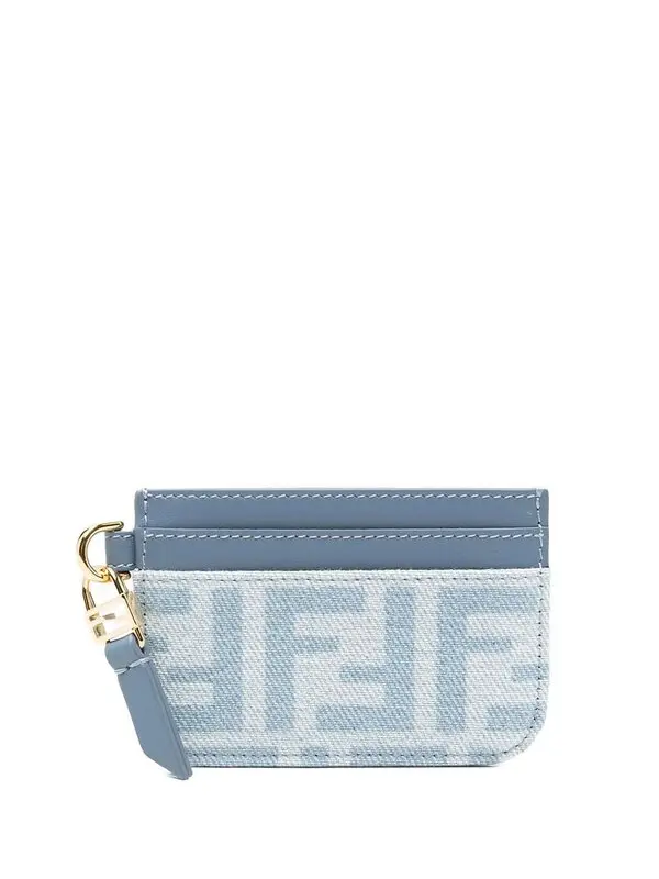 Fendi Baguette Ff Denim Flat Card Case - Blue