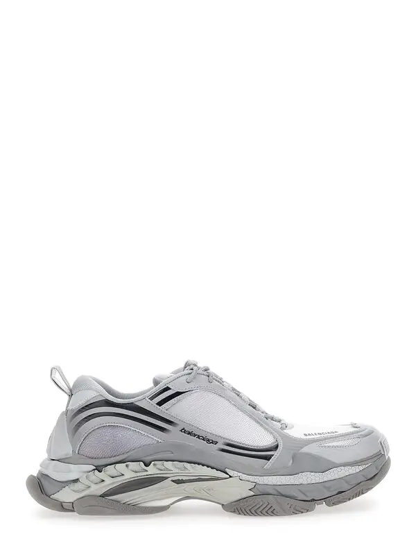Balenciaga Triple-s 2' Grey Sneakers With Logo On The Front And Back And Worn Effect In Leather For - Multicolor