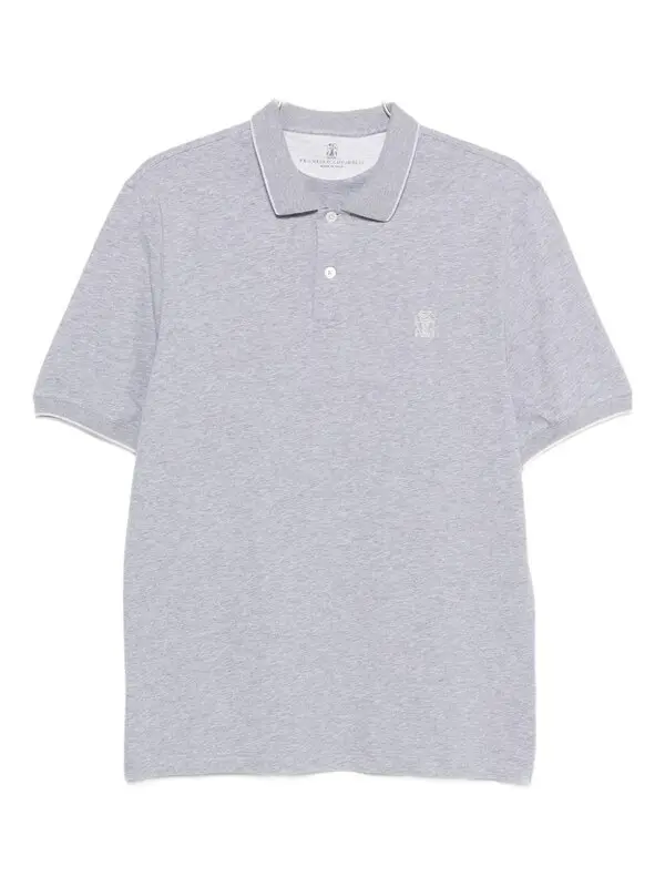 Brunello Cucinelli Logo Cotton Polo Shirt - Multicolor