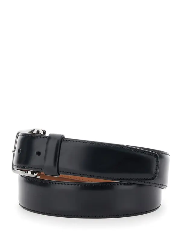 TOD'S Belt With Adjustable Buckle Closure In Black Leather For