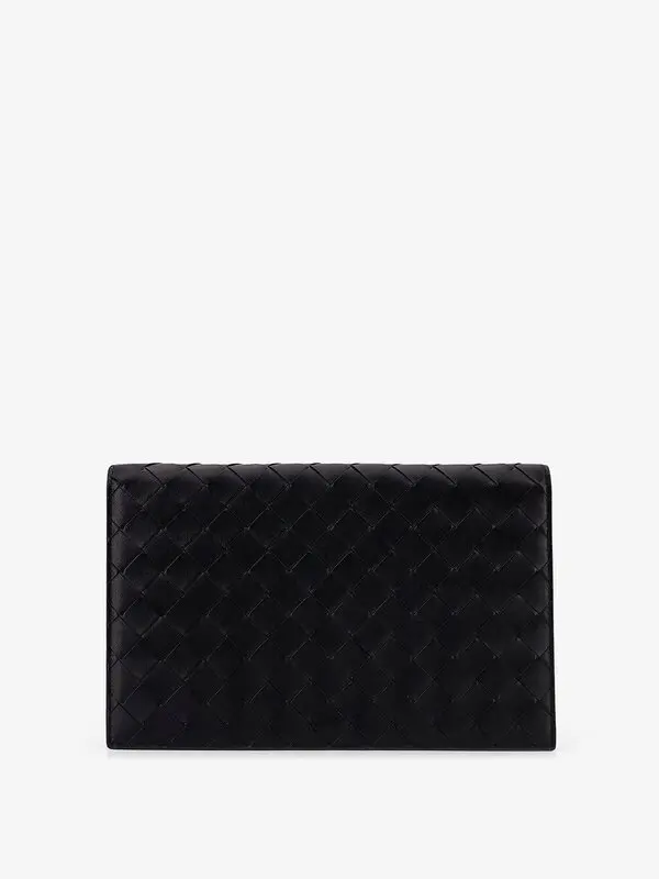 Bottega Veneta Leather Clutch Bag With Intrecciato Motif - Multicolor