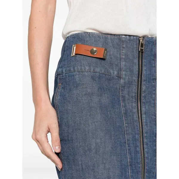Fendi Cotton Denim Midi Skirt