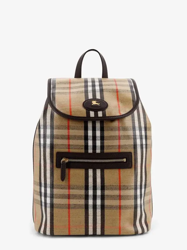 Burberry Highlands Coated Canvas Backpack With Front Logo - Cream