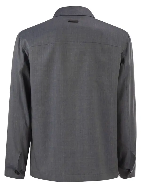 Peserico Lightweight Linen And Wool Blend Jacket With Patch Pockets