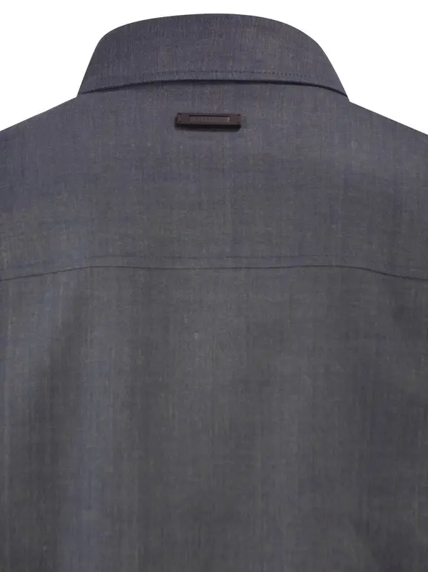 Peserico Lightweight Linen And Wool Blend Jacket With Patch Pockets