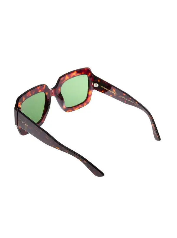 Gucci Woman's Tortoise Acetate Square Sunglasses