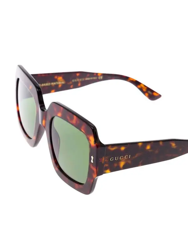Gucci Woman's Tortoise Acetate Square Sunglasses