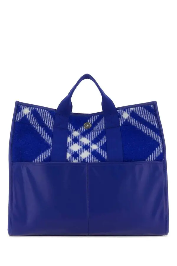 Burberry Embroidered Fabric Knight Shopping Bag