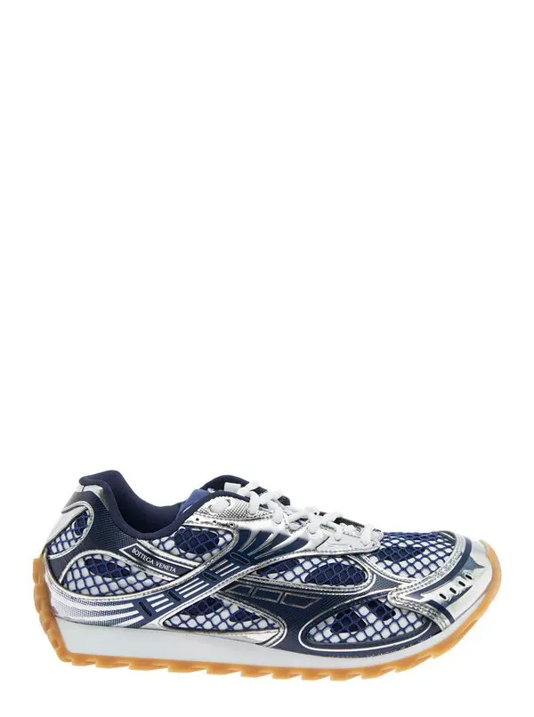 Bottega Veneta Orbit' Blue Sneaker With Logo Lettering Detail In Tech Fabric - Multicolor