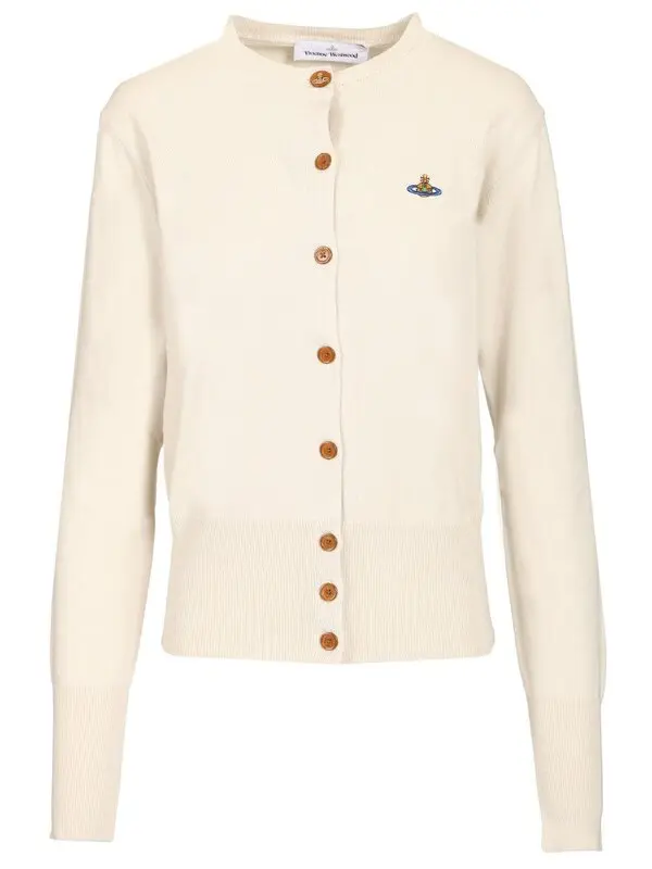 VIVIENNE WESTWOOD Wool Silk Blend Cardigan - White