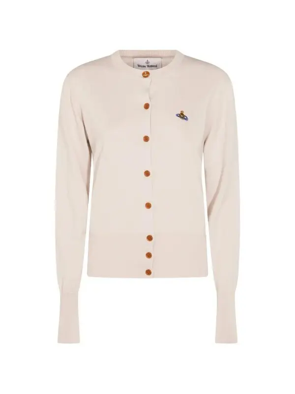 VIVIENNE WESTWOOD Wool Silk Blend Cardigan - White