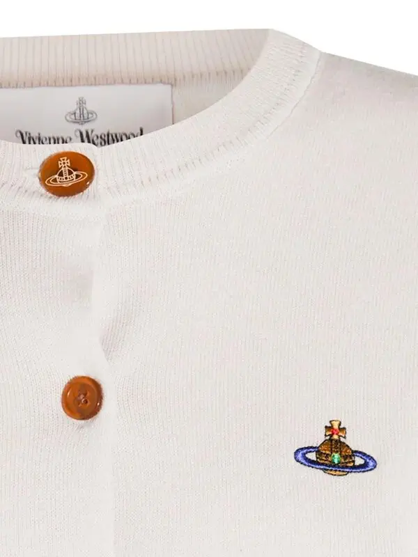 VIVIENNE WESTWOOD Wool Silk Blend Cardigan - White