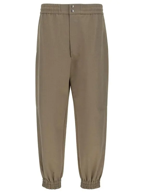 Alexander McQueen Beige Cargo Pants With Elastic Waistband In Cotton - Multicolor