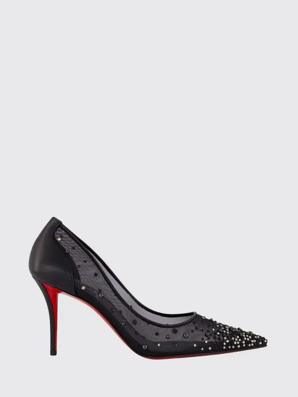 CHRISTIAN LOUBOUTIN Miss Z Degrastrass Perla Mesh Nylon Pumps With Rhinestones - Black
