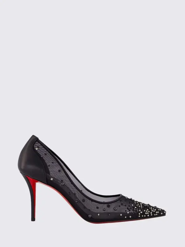 CHRISTIAN LOUBOUTIN Miss Z Degrastrass Perla Mesh Nylon Pumps With Rhinestones - Black