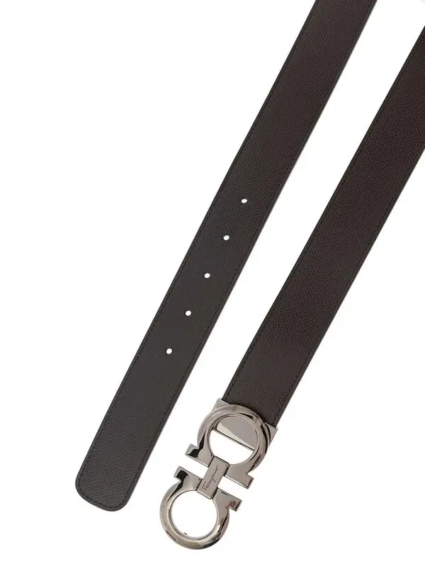 FERRAGAMO Reversible Belt With Gancini Buckle In Leather For