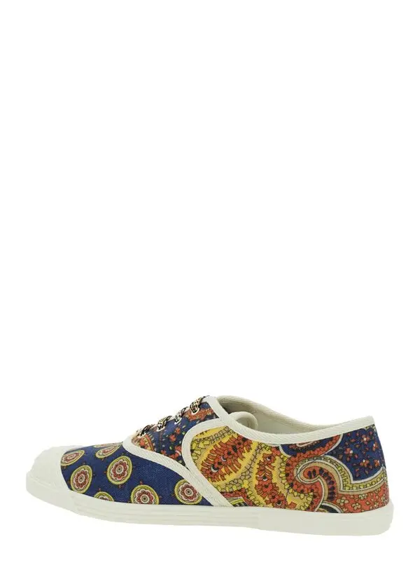 Valentino Garavani Low Top Sneakerswith All-over Floral Print In Cotton - Multicolor