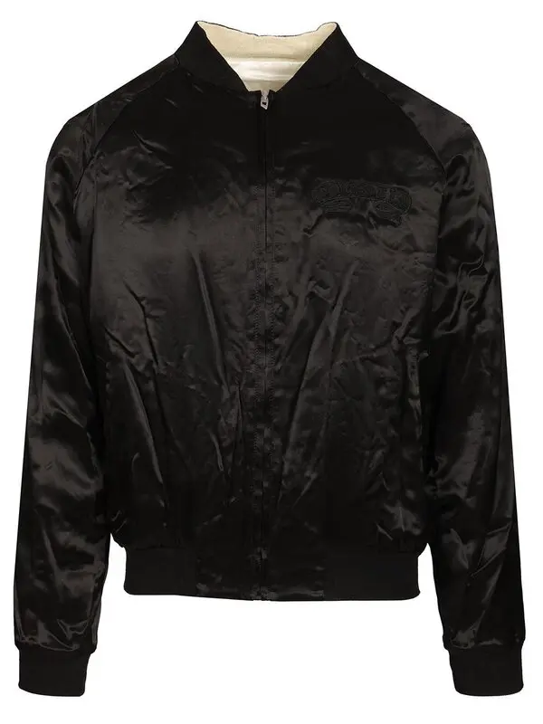 DIESEL® Reversible Satin Bomber Jacket - Black