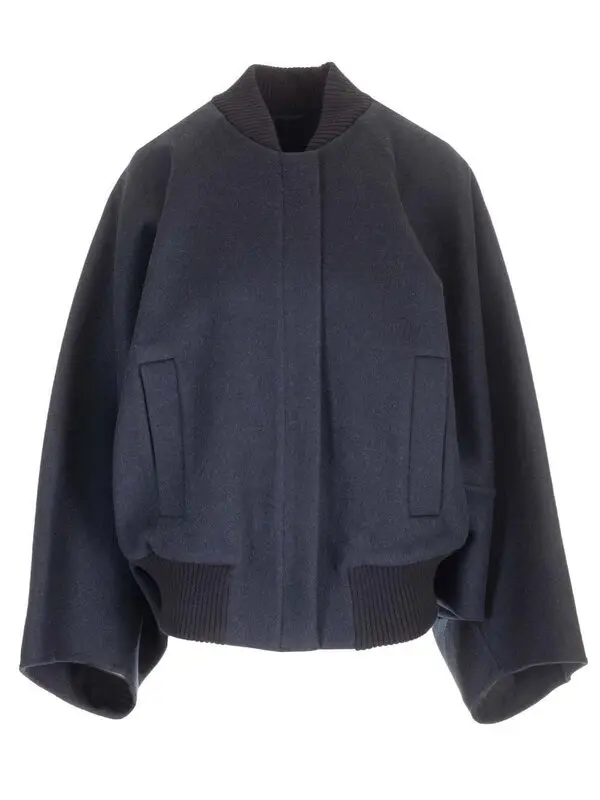 Max Mara Navy Cashmere Short Coat - Blue