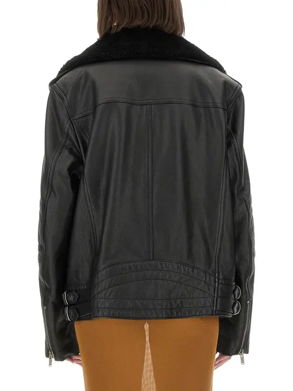 Saint Laurent Leather Biker Jacket - Black