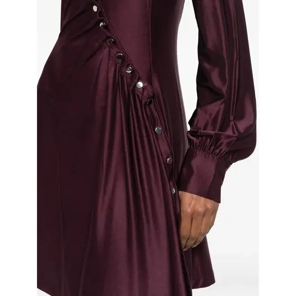 Rabanne Asymmetric Snap-button Dress - Purple