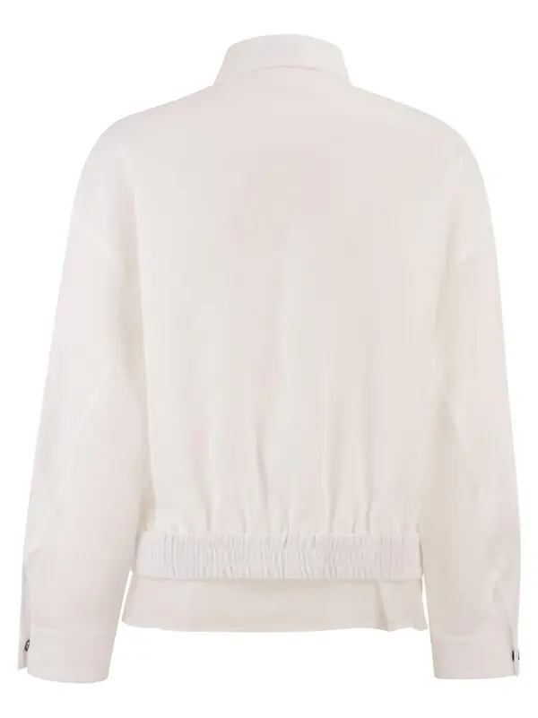 Brunello Cucinelli Cotton Canvas Outerwear With Shiny Zip Pull