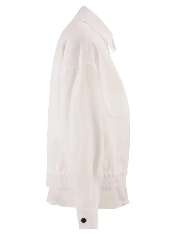 Brunello Cucinelli Cotton Canvas Outerwear With Shiny Zip Pull