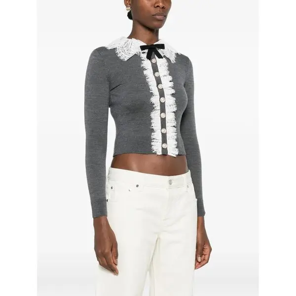 SELF-PORTRAIT Grey Knitwear Cardigans