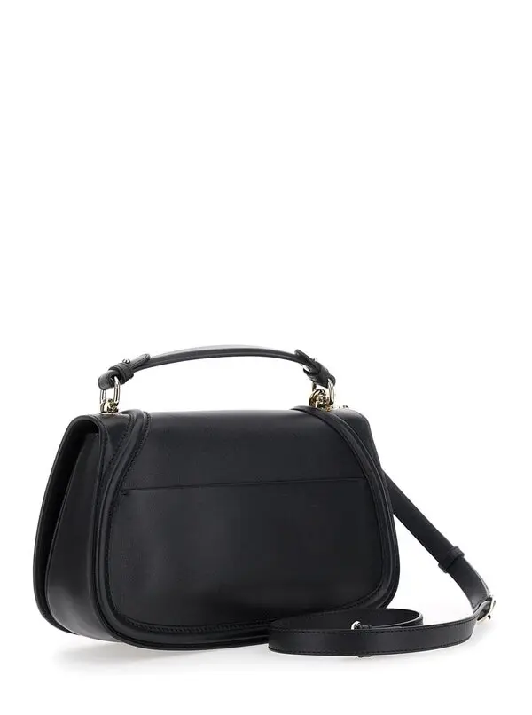 Gucci Blondie' Handbag With Gg Logo Plaque On The Front In Leather - Black