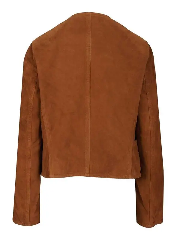 Alaïa Short Suede Blazer - Brown