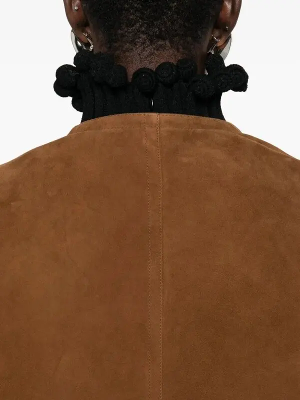 Alaïa Short Suede Blazer - Brown