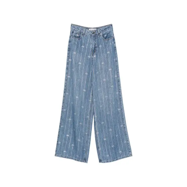 SELF-PORTRAIT Denim Wide-leg Jeans