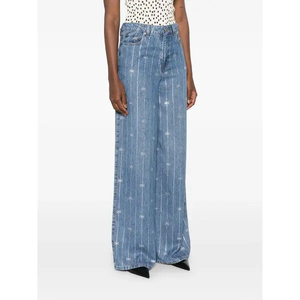 SELF-PORTRAIT Denim Wide-leg Jeans