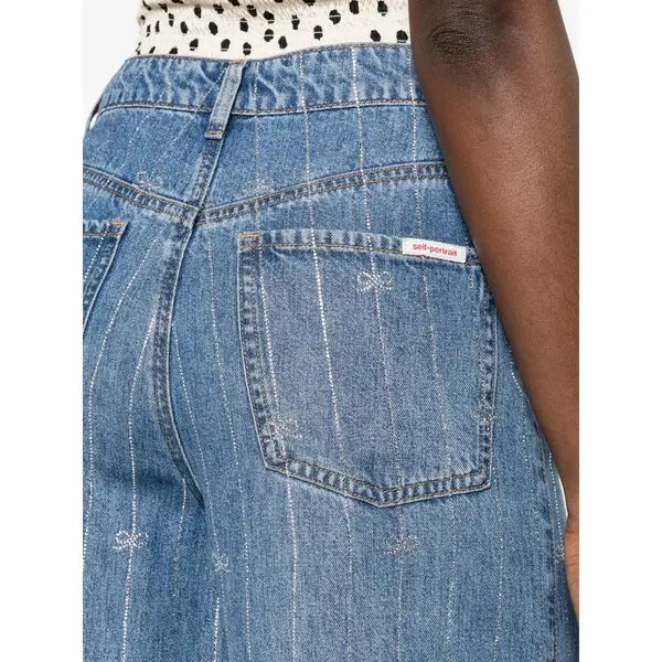 SELF-PORTRAIT Denim Wide-leg Jeans