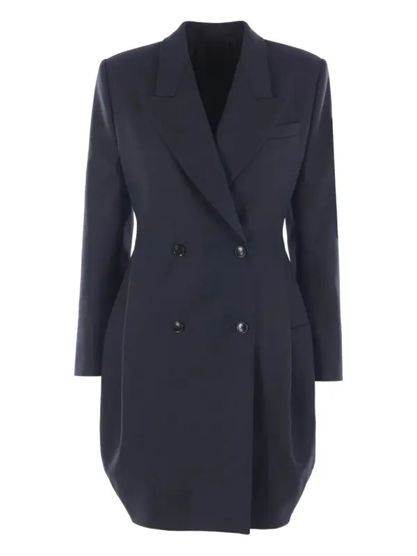Alaïa Double-breasted Rounded Coat - Blue