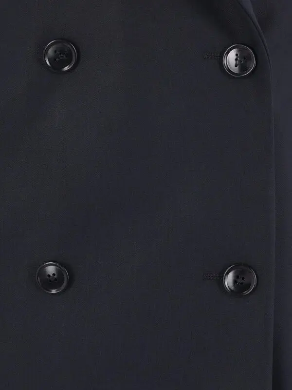 Alaïa Double-breasted Rounded Coat - Blue