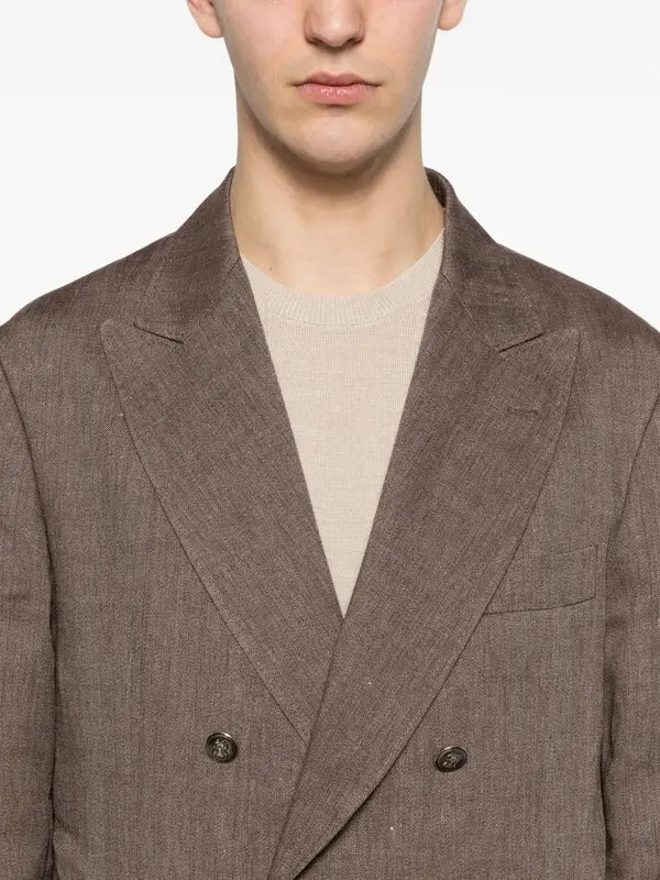Brunello Cucinelli Wool And Linen Double-breasted Suit