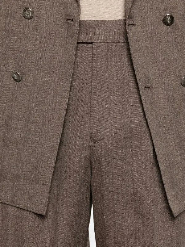 Brunello Cucinelli Wool And Linen Double-breasted Suit
